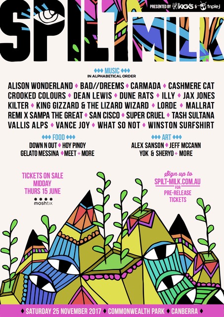 Spilt Milk 2017 Line Up Released Outincanberra