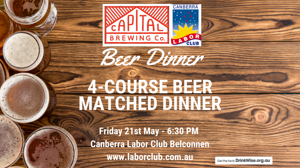 Capital Brewing Co Beer Dinner | OutInCanberra